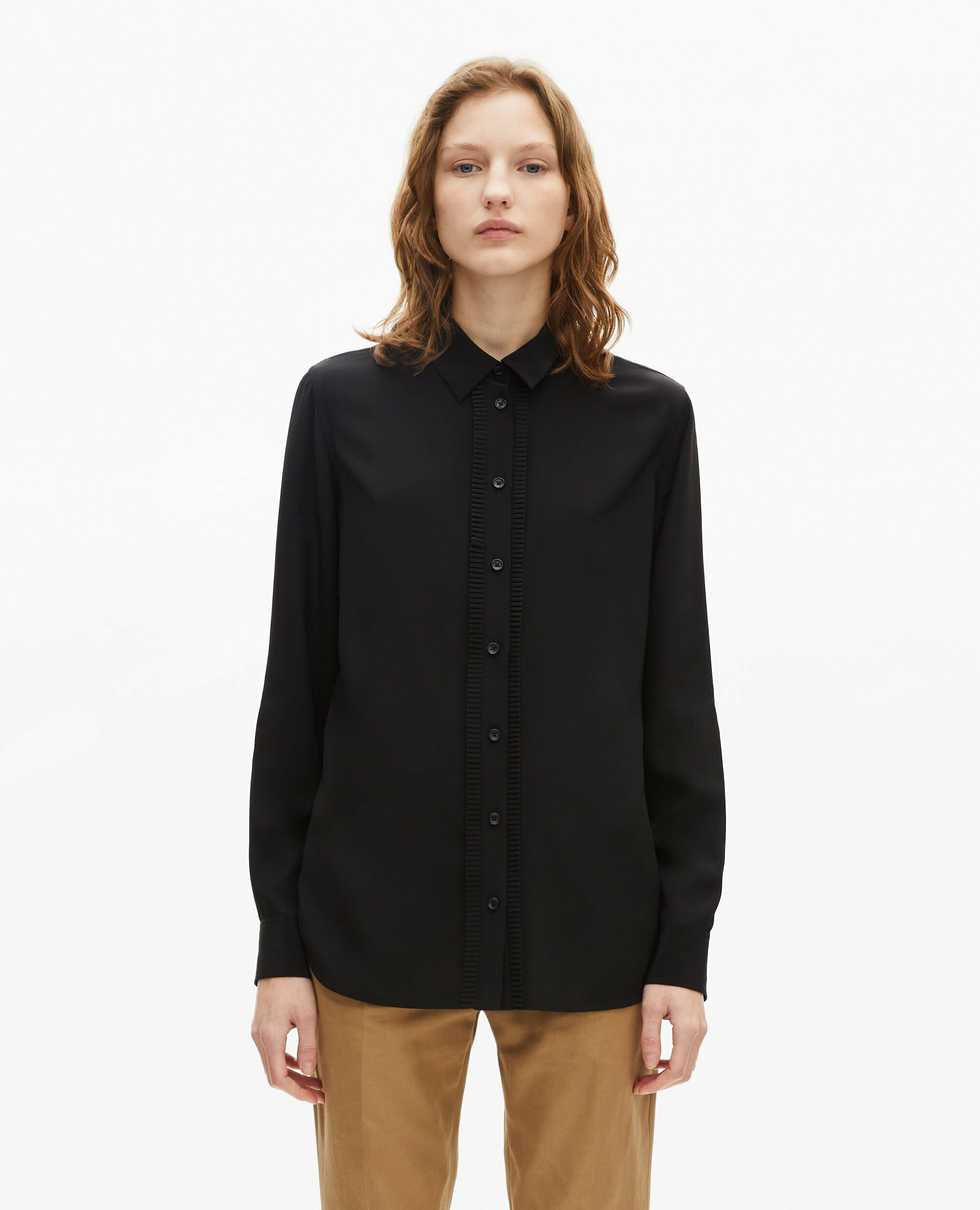 Chemise A Manches Longues En Soie - the kooples